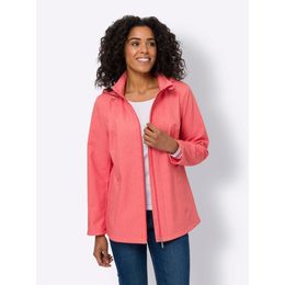 Softshelljacke Classic Basics, Damen, Gr. 50, orange (koralle, flamingo, bedruckt), 94% Polyester, 6% Elasthan, gemustert, Jacken Softshelljacke