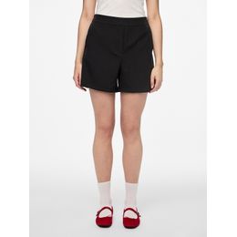 Shorts Pieces "PCBOZZY HW SHORTS NOOS BC", Damen, Gr. XS (34), N-Gr, schwarz, Web, Obermaterial: 88% Polyester, 12% Elasthan, unifarben, loose fit kurz, Hosen Shorts