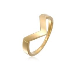 Silberring Elli Premium "Ring V-Form Basic 925 Silber" Gr. 54, gold, Fingerringe, Damen, 54, Silber 925 (Sterlingsilber), Silberring