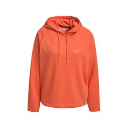 Smith & Soul Kapuzensweatshirt SMITH & SOUL, Damen, Gr. XXL, mandarin rot, Sweatware, Obermaterial: 70% Baumwolle, 20% Modal, 10% Polyester, bestickt, unifarben, h&uuml;ftbedeckend, Raglan&auml;rmel abgesteppte Kante, Sweatshirts Kapuzensweatshirt, mit Stickerei, Baumwollmix