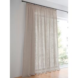 Gardine HEINE HOME Gr. 1, grau (taupe), B:290cm H:145cm, Polyester, Gardinen, Gardine