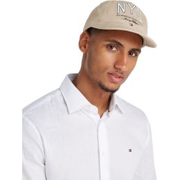 Baseball Cap Tommy Hilfiger "TH FLAG SEASONAL 5 PANEL CAP", Herren, gr&uuml;n (sandalwood), Web, Baumwolle, unifarben, Caps Baseball Cap, Mit festem Schirm