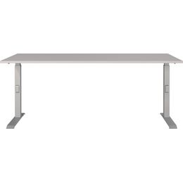 Schreibtisch Germania "Downey", silber (kaschmir, silber, silber, kaschmir), B:180cm H:91cm T:80cm, Tische, Schreibtisch, h&ouml;henverstellbar von 68-91 cm, verf&uuml;gbar in verschiedenen Breiten
