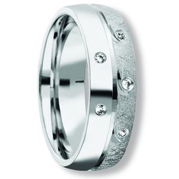 Silberring ONE ELEMENT "Zirkonia Freundschaft Partner Ring aus 925 Silber" Gr. 53, silber, Fingerringe, Damen, 53,mit Zirkonia, Silber 925 (Sterlingsilber), Silberring