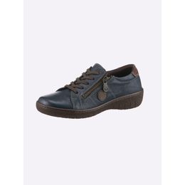 Schn&uuml;rschuh Loretta, Damen, Gr. 40, blau (jeansblau), Glattleder, Schuhe Schn&uuml;rschuh