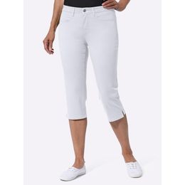 Caprijeans Classic Basics, Damen, Gr. 52, Normalgr&ouml;&szlig;en, wei&szlig;, 97% Baumwolle, 3% Elasthan, unifarben, knielang, Jeans Caprijeans