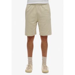 Jerseyhose Superdry "SD-ESSENTIAL LOGO JERSEY SHORT UB", Herren, Gr. L, N-Gr, beige (light stone beige), Jersey, Obermaterial: 80% Baumwolle, 20% Polyester, unifarben, regular fit knielang, Hosen Jerseyhose