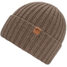 Strickm&uuml;tze Chillouts "Darian Hat", Herren, braun, Feinstrick, Baumwollmischung, unifarben, M&uuml;tzen Strickm&uuml;tze, mit extra hohem Umschlag