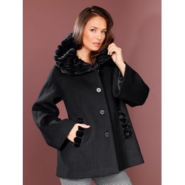 Wolljacke CREATION L PREMIUM, Damen, Gr. 44, schwarz, 100% Wolle, unifarben, Jacken Wolljacke