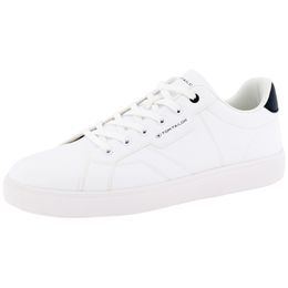 Sneaker Tom Tailor, Herren, Gr. 41, wei&szlig;, Lederimitat, kontrastfarbene Details, Schuhe Sneaker, Kontrastbesatz an der Ferse, Freizeitschuh, Halbschuh, Schn&uuml;rschuh, Topseller