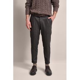 Bundfaltenhose Bugatti, Herren, Gr. 35, L&auml;nge 34, braun, 78% Polyester, 16% Viskose, 4% Wolle, 2% Lyocell, unifarben, gerade, unten schmal, Hosen Bundfaltenhose, besonders soft