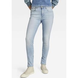 G-Star Raw Skinny-fit-Jeans G-STAR "3301 Skinny Split", Damen, Gr. 28, L&auml;nge 30, blau (sun faded blaujay), Denim/Jeans, Obermaterial: 92% Baumwolle, 6% Elastomultiester, 2% Elasthan, skinny fit normal, Jeans Skinny-fit-Jeans, mit Schlitz am Saum