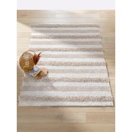 Teppich HEINE HOME Gr. 5, beige (ecru), B:190cm H:30mm L:290cm, Baumwolle, Teppiche, Teppich