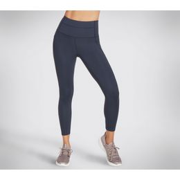 7/8-Leggings Skechers, Damen, Gr. XS (34), N-Gr, blau (navy), Jersey, Obermaterial: 88% Nylon, 12% Elasthan, unifarben, regular fit, Hosen 7/8-Leggings