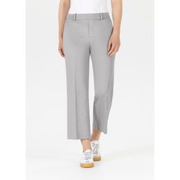 Culotte Stehmann, Damen, Gr. 46, N-Gr, light grau melange, Web, Obermaterial: 68% Viskose, 27% Polyamid, 5% Elasthan, meliert, straight fit wadenlang, Hosen Culotte, Sommerhose mit B&uuml;gelfalte