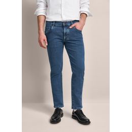 5-Pocket-Jeans Bugatti "Basic Essentials", Herren, Gr. 33, L&auml;nge 32, blau (mittelblau), 92% Baumwolle, 6% Polyester, 2% Elasthan, Jeans 5-Pocket-Jeans, Flexcity-Stretch