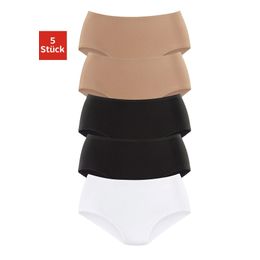 H&uuml;ftslip Petite Fleur, Damen, Gr. 52/54, beige (beige, schwarz, wei&szlig;), Obermaterial: 95% Baumwolle, 5% Elasthan, unifarben, Unterhosen H&uuml;ftslip, aus elastischer Baumwolle, Topseller
