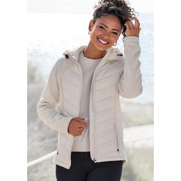 Steppjacke Vivance, Damen, Gr. 34, beige, Fleece, Obermaterial: 100% Polyester. Futter: 100% Polyester. F&uuml;llung: 100% Polyester, Jacken Steppjacke, mit Strickfleece-&Auml;rmeln