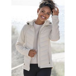 Steppjacke Vivance, Damen, Gr. 36, beige, Fleece, Obermaterial: 100% Polyester. Futter: 100% Polyester. F&uuml;llung: 100% Polyester, Jacken Steppjacke, mit Strickfleece-&Auml;rmeln