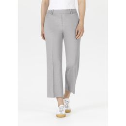 Culotte Stehmann, Damen, Gr. 48, N-Gr, light grau melange, Web, Obermaterial: 68% Viskose, 27% Polyamid, 5% Elasthan, meliert, straight fit wadenlang, Hosen Culotte, Sommerhose mit B&uuml;gelfalte