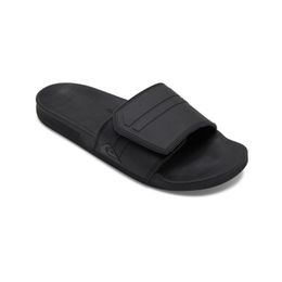 Sandale Quiksilver "Rivi Slide Adjust", Herren, Gr. 14(47), schwarz (schwarz, grau, schwarz), Obermaterial: Synthetikmaterial / Futter: Textil / Au&szlig;ensohle: TPR, Schuhe Sandale
