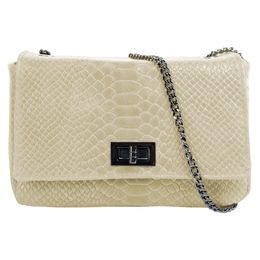 Umh&auml;ngetasche CLUTY, Damen, Gr. B/H/T: 18cm x 13cm x 5cm onesize, beige, Leder, Taschen Umh&auml;ngetasche, echt Leder, Made in Italy