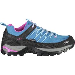 Wanderschuh CMP "Wmns Rigel Low Waterproof", Damen, Gr. 37, blau (aquablau, pink), Leder, Synthetik, Textil, Schuhe Wanderschuh, wasserdicht, Topseller
