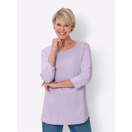 Longshirt Classic Basics "Doppelpack Shirts", Damen, Gr. 52, bunt (flieder, mint), 100% Baumwolle, unifarben, Rundhals, Shirts Longshirt