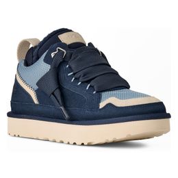 UGG Australia Plateausneaker UGG "LOWMEL", Damen, Gr. 6 (37), dunkelblau, Mesh, Veloursleder, Schuhe Plateausneaker, Midcut Sneaker, Schn&uuml;rschuh mit gepolstertem Schaftrand