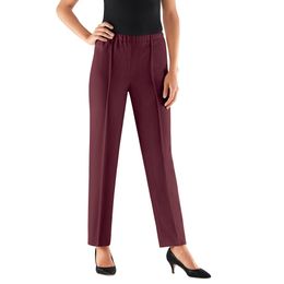 Jerseyhose Classic Basics, Damen, Gr. 48, Normalgr&ouml;&szlig;en, rot (bordeaux), 100% Polyester, unifarben, lang, Hosen Jerseyhose