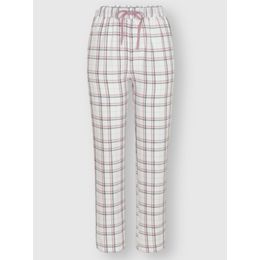w&auml;schepur Pyjamahose W&Auml;SCHEPUR, Damen, Gr. 44/46, Normalgr&ouml;&szlig;en, beige (ecru, mauve, kariert), 100% Baumwolle, unifarben, Hosen Pyjamahose
