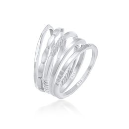 Ring-Set Elli "Ring Stapelringe Stacking Bandringe 5er Set 925 Silber" Gr. 52, silber, Fingerringe, Damen, 52, ohne Stein, Silber 925 (Sterlingsilber), 2mm, Ring-Set