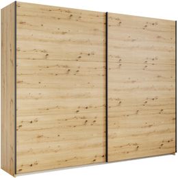 Schwebet&uuml;renschrank Rauch "Kleiderschrank Dreht&uuml;renschrank Schrank Garderobe KRONACH TOPSELLER", braun (eiche artisan, griffleisten grau), B:261cm H:210cm T:59cm, Holzwerkstoff, Schr&auml;nke, Schwebet&uuml;renschrank, optional ohne, mit 1 oder 2 Spiegel, viel Stauraum MADE IN GERMANY