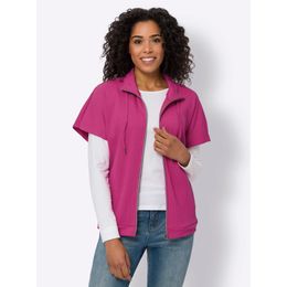 Shirtjacke Classic Basics "Shirtjacke", Damen, Gr. 40, pink (fuchsia), 50% Baumwolle, 50% Polyester, unifarben, Shirts Shirtjacke