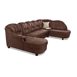 Wohnlandschaft Home Affaire "Budapest, viel Platz, Breite 288cm, zeitlos und elegant, U-Form", braun, B:288cm H:84cm T:80cm, Sofas, Wohnlandschaft, wahlweise mit Bettfunktion