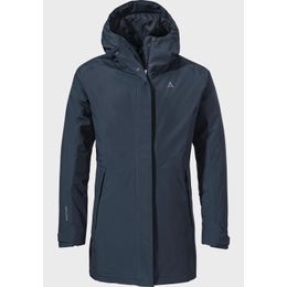 Sch&ouml;ffel Parka SCH&Ouml;FFEL "Hiking Parka Style Froda WMS", Damen, Gr. 44, blau (8820, blau), Oberstoff: Aussenseite: 100% Polyester; (Membran: Polyester); Futter: 100% Polyester; Wattierung: 100% Polyester, regular fit, hoch geschlossener Ausschnitt, Jacken Parka