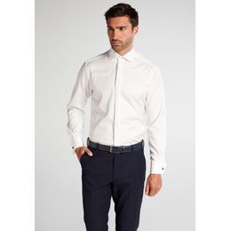 Langarmhemd Eterna "MODERN FIT", Herren, Gr. 44, verl&auml;ngerte &Auml;rmell&auml;ngen, beige, Twill, 100% cotton, tailliert, Umschlagmanschette, Hemden Langarmhemd, NON IRON (b&uuml;gelfrei)