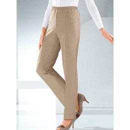 B&uuml;gelfaltenhose Classic Basics, Damen, Gr. 48, Normalgr&ouml;&szlig;en, grau (taupe), 100% Polyester, unifarben, lang, Hosen B&uuml;gelfaltenhose