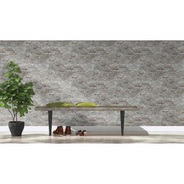 Vinyltapete rasch "Factory III", grau (grau, rot), B:0,53m L:10,05m, Tapeten, Vinyltapete