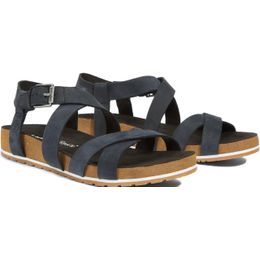 Sandale Timberland "MALIBU WAVES BACKSTRAP SANDAL", Damen, Gr. 38, schwarz, Leder, Schuhe Sandale, aus Leder