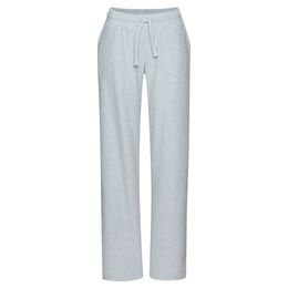 Sweathose Vivance, Damen, Gr. 44/46, N-Gr, blau (hellblau meliert), Frottee, Obermaterial: 63% Baumwolle, 37% Polyester, meliert, lang, Hosen Sweathose, Kleine Logostickerei, Topseller