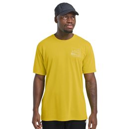 T-Shirt Jack Wolfskin "VONNAN GRAPHIC T M", Herren, Gr. XXL (58), peaktrail, chartreuse, Obermaterial: 100% Polyester, Shirts T-Shirt