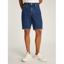 Shorts Calvin Klein Jeans "REGULAR SHORT", Herren, Gr. 30, N-Gr, blau (denim schwarz), Denim/Jeans, Obermaterial: 100% Baumwolle, unifarben, regular fit kniefrei, Hosen Shorts, in dunkelblauer Waschung