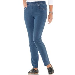 Bequeme Jeans Classic Basics, Damen, Gr. 38, Normalgr&ouml;&szlig;en, blau (blau, bleached), 81% Baumwolle, 17% Polyester, 2% Elasthan, unifarben, lang, Jeans Bequeme Jeans