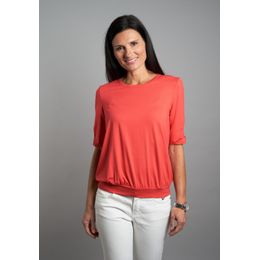 Rundhalsshirt Seidel Moden, Damen, Gr. 48, rosa (himbeer,46), Jersey, Obermaterial: 95% Viskose, 5% Elasthan, Rundhals, mit Cut Outs, Shirts Rundhalsshirt, mit Cut-Out Details, MADE IN GERMANY