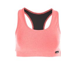 Sport-Bustier WINSHAPE "WVR1", Damen, Gr. S, rot (neon coral), Obermaterial: 90% Baumwolle, 10% Elasthan, BHs Sport-Bustier