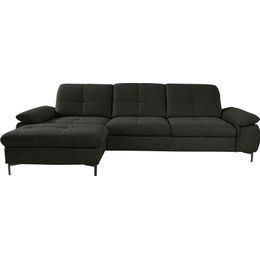 Ecksofa Alina "Melina", schwarz (schwarz tta 10), B:274cm H:100cm T:203cm, Struktur TTA (100% Polyester), Sofas, Ecksofa, In 2 Breiten, Wahlweise mit und ohne Bettfunktion