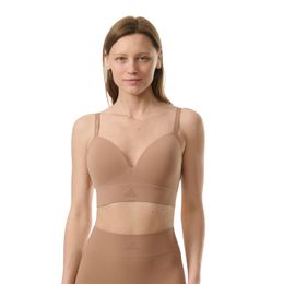B&uuml;gelloser BH adidas Sportswear "Active Seamless Micro Stretch", Damen, Gr. XL, N-Gr, braun (301, toasted almond), Microtouch, Obermaterial: 87% Polyamid, 13% Elasthan, unifarben, normal, BHs B&uuml;gelloser BH, elastisches Unterbrustband, ohne B&uuml;gel