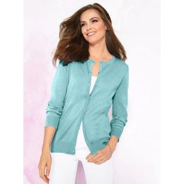 Strickjacke Classic Basics, Damen, Gr. 52, gr&uuml;n (salbei), 100% Baumwolle, unifarben, figurumspielend, Strickjacken Strickjacke