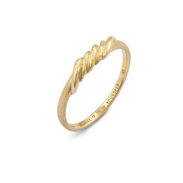 Silberring HAZE & GLORY "Ring Welle 375 Gelbgold - Wave" Gr. 52, gold, Fingerringe, Damen, 52, Gelbgold 375, Silberring